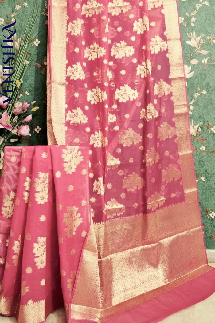 VENISHKA - handloom-semi-georgette-fancy-saree-green