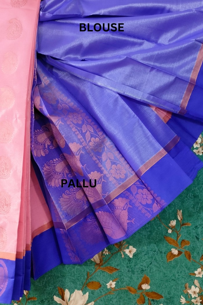 tissue silk pink with blue shade