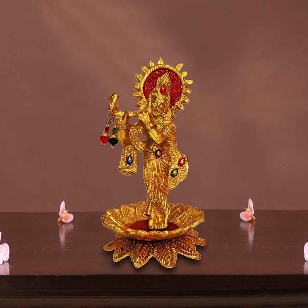 Buy Lord Krishna Statue on Lotus Online | Call 8884243583 | Golden ...