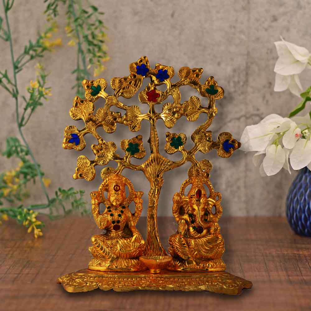 Buy Lord Ganesha Statue with Riddhi Siddhi Tree Online | Call ...