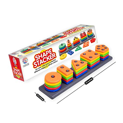 Shape Stacker Geometric Blocks Stacker Shape Sorter Column Puzzle ...